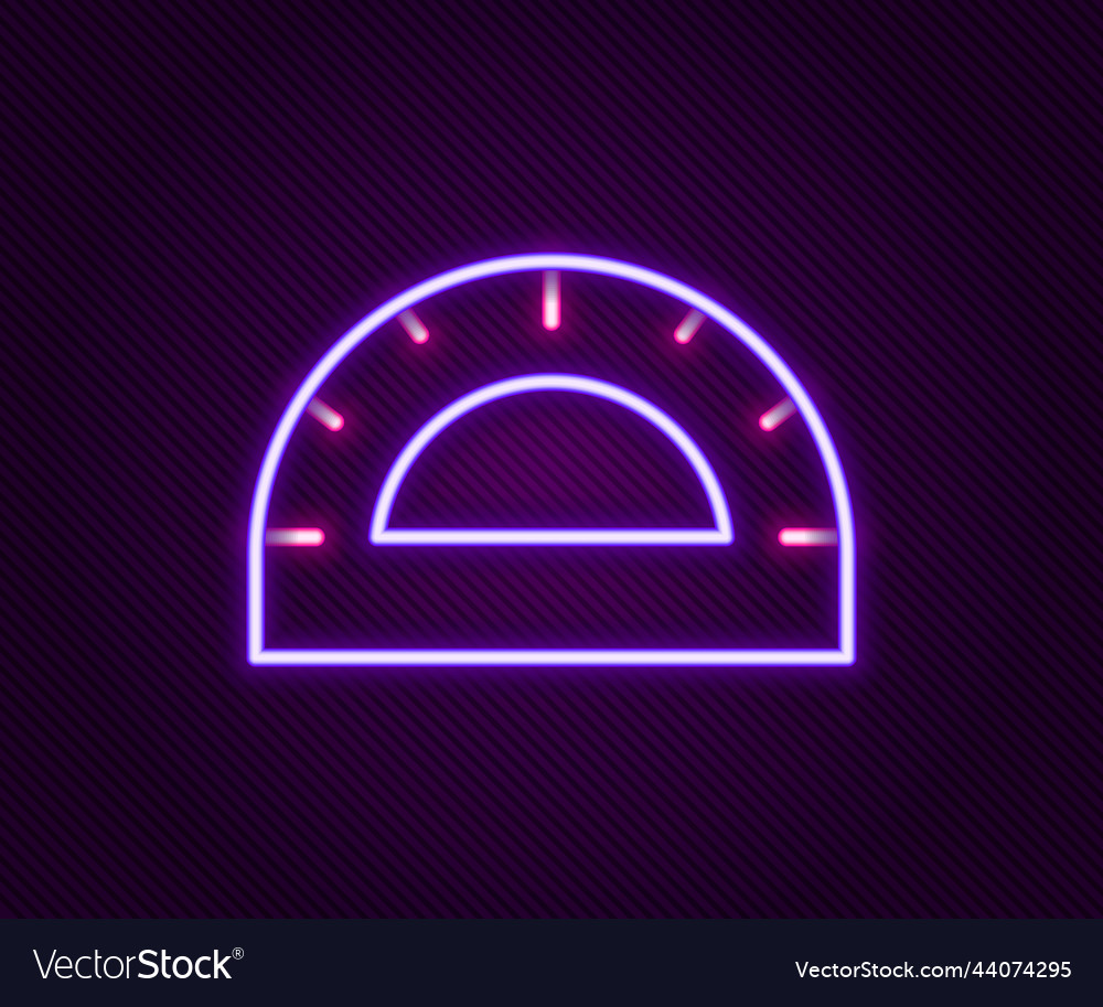 Glowing neon line protractor grid for measuring Vector Image Glowing neon line protractor grid for measuring Vector Image