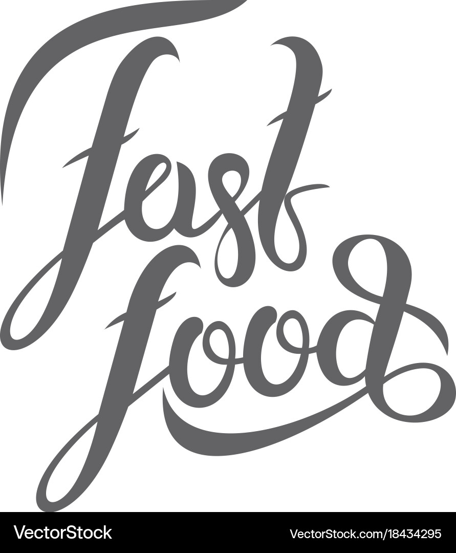 Hand lettering fast-food emblem Royalty Free Vector Image