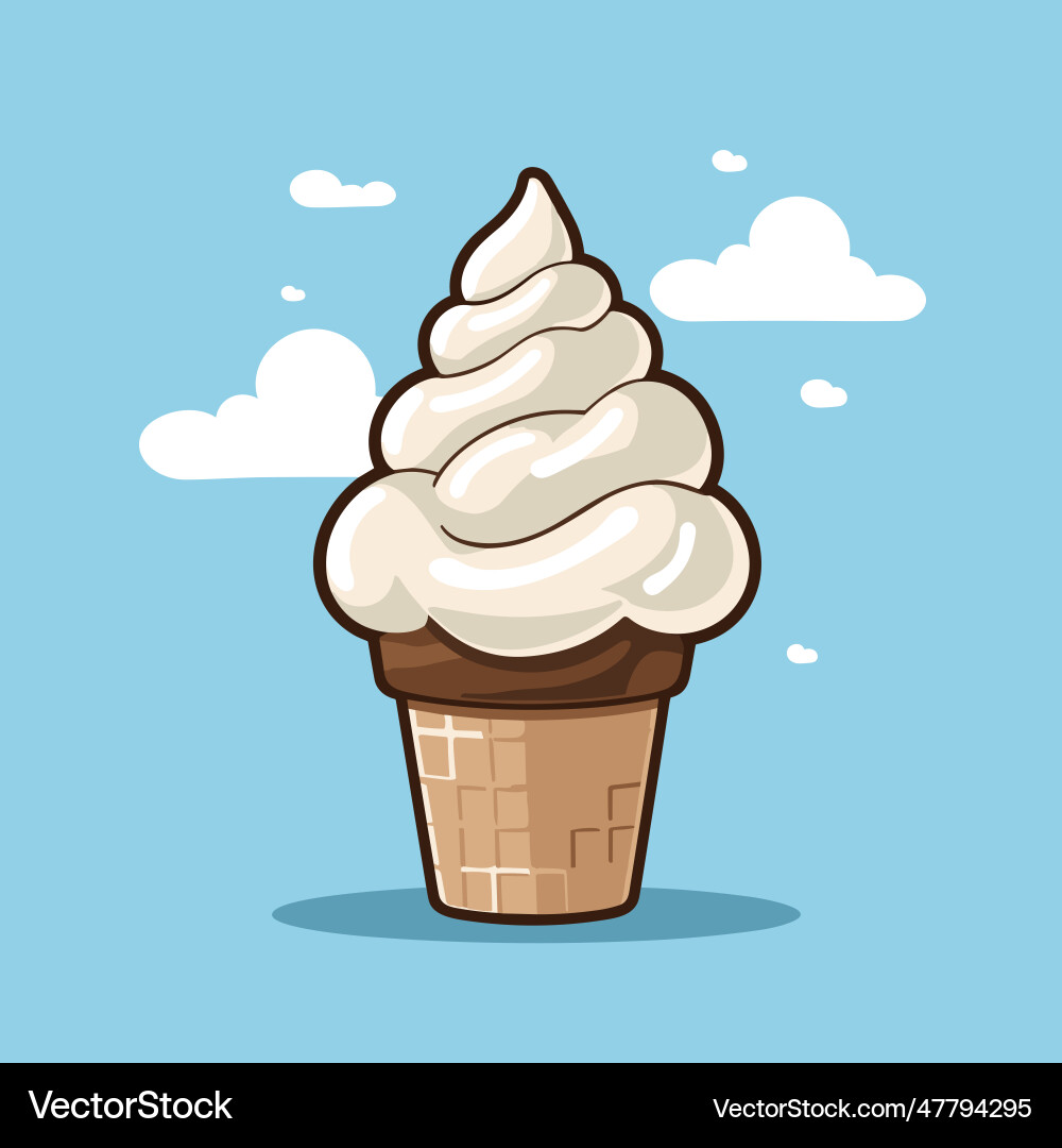 Ice cream hand-drawn comic ice cream doodle Vector Image