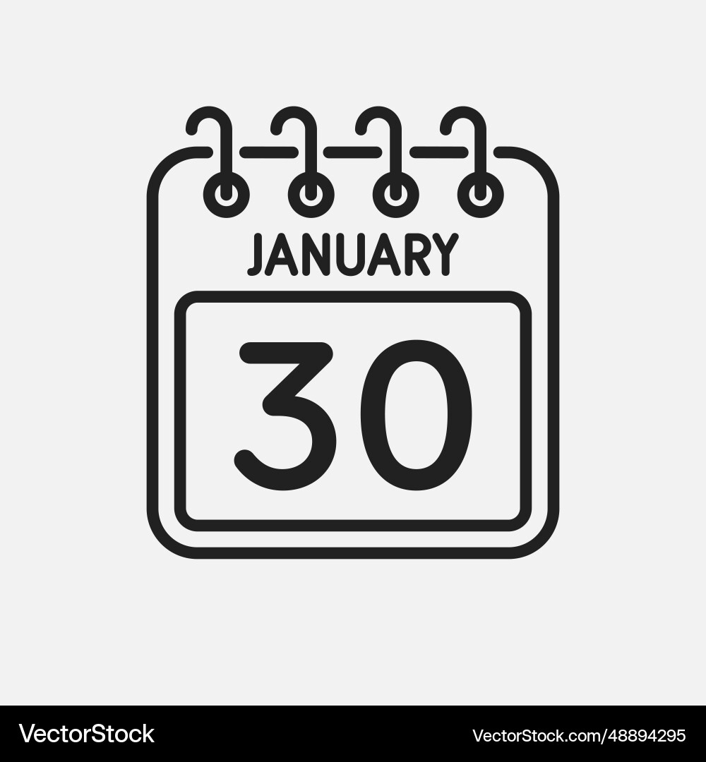 Icon page calendar day - 30 january Royalty Free Vector