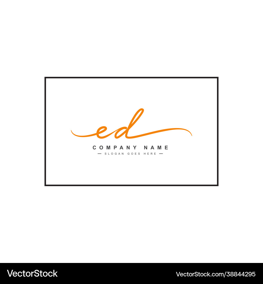 Initial letter ed logo - handwritten signature Vector Image