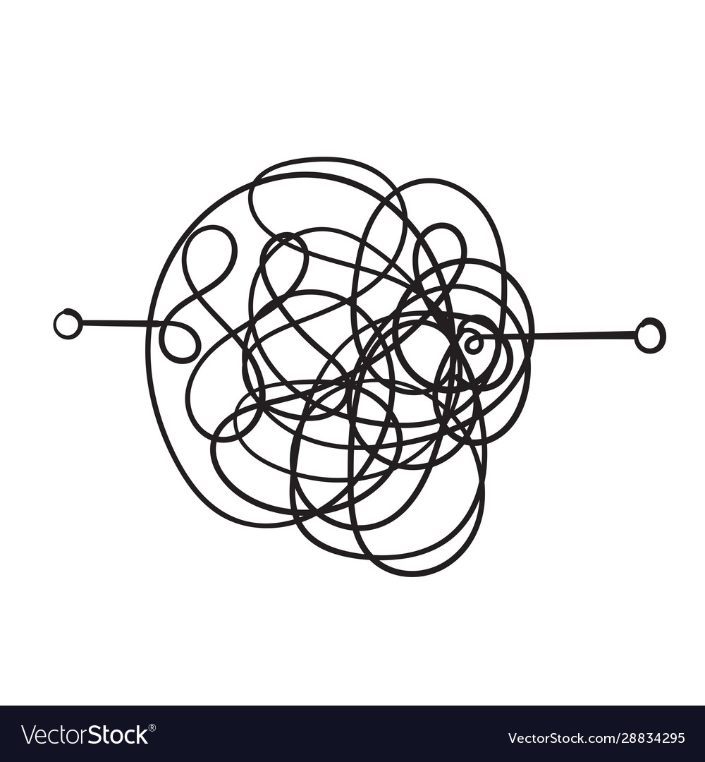 Insane messy line complicated clew way tangled Vector Image Insane messy line complicated clew way tangled Vector Image