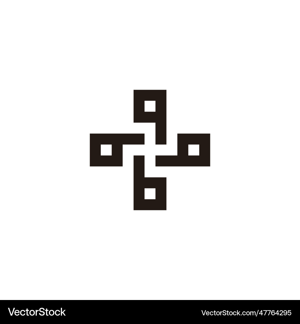 Letter q plus square geometric symbol simple logo Vector Image