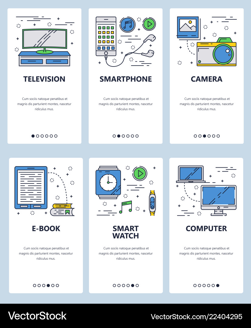 Line art web and mobile app template set Vector Image