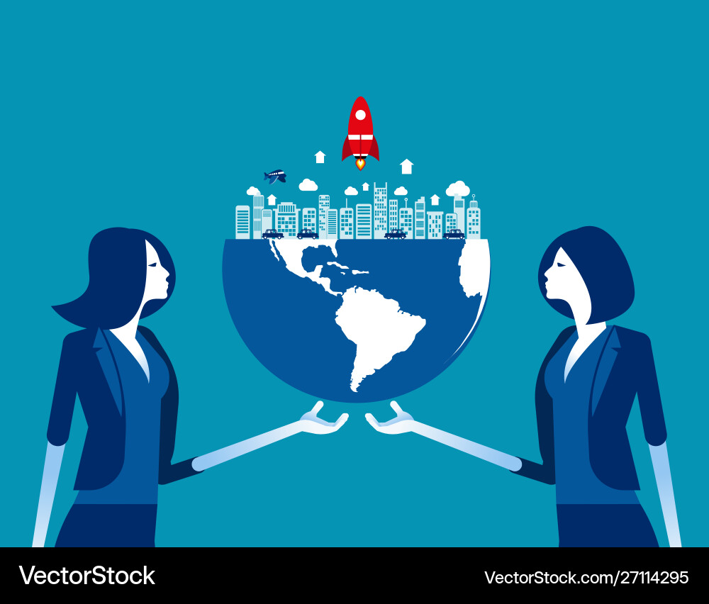 Organization holds globe concept business Vector Image