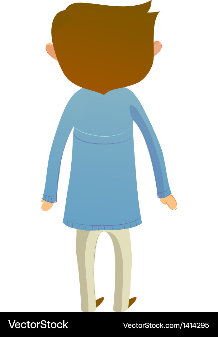 Rear view of man standing Royalty Free Vector Image