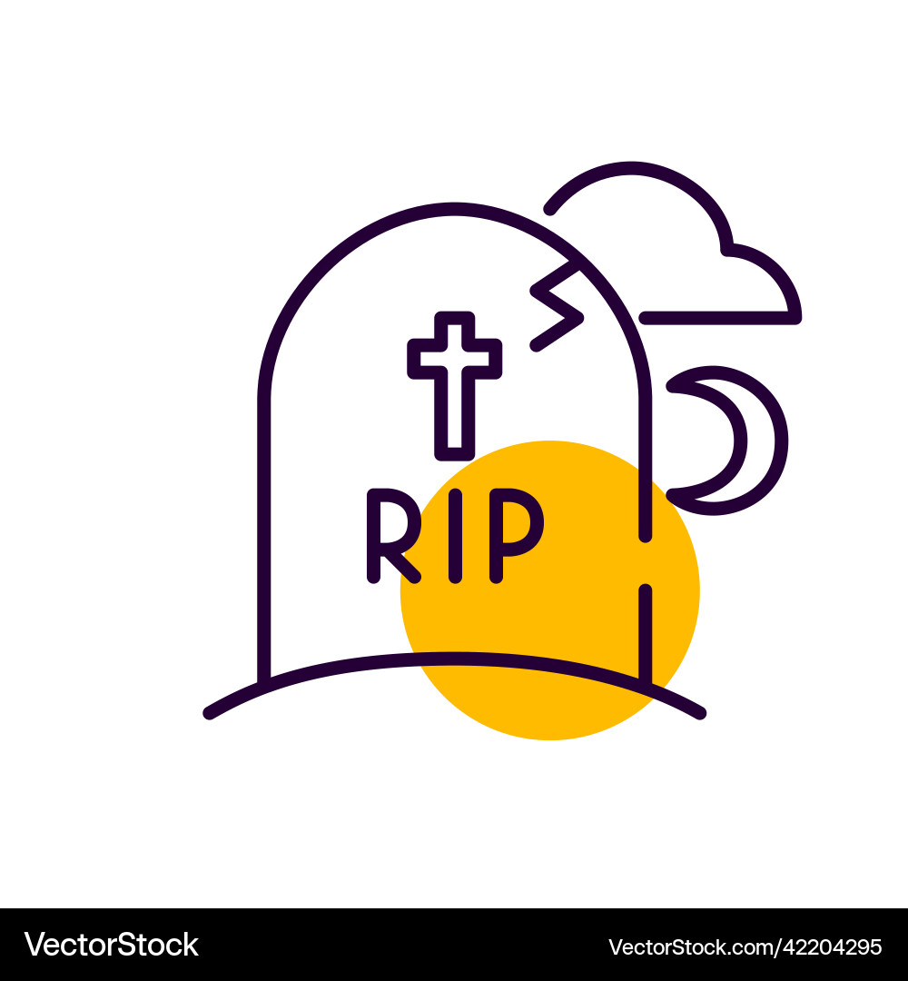 Rip Grabstein spooky halloween themed Friedhof Vektorbild