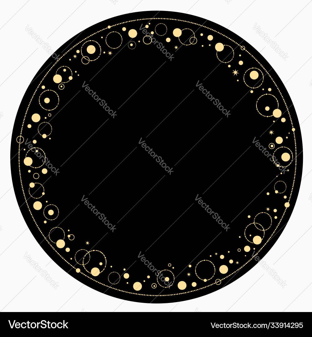 Round ornament rich golden magic frame made Vector Image