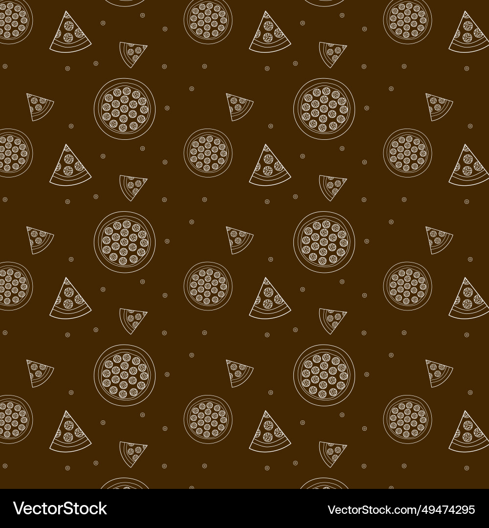 Seamless pattern with slices of pepperoni pizzas Vector Image
