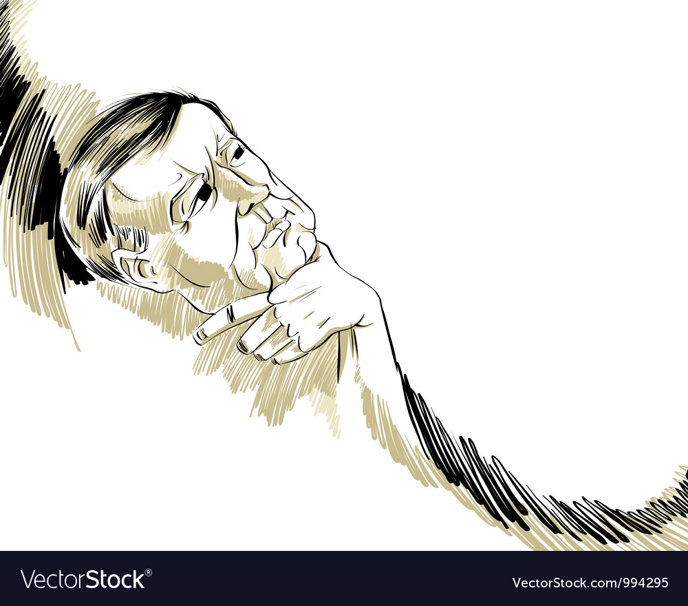Thinking man Royalty Free Vector Image - VectorStock