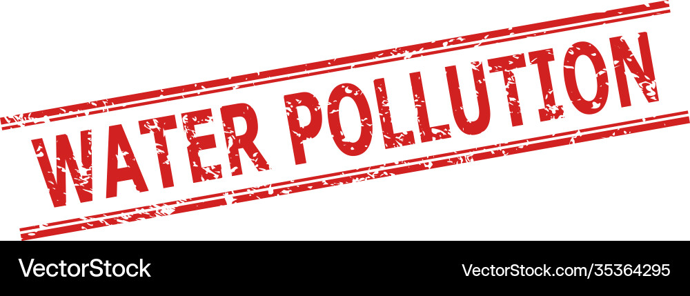 Water pollution stamp seal with unclean texture Vector Image