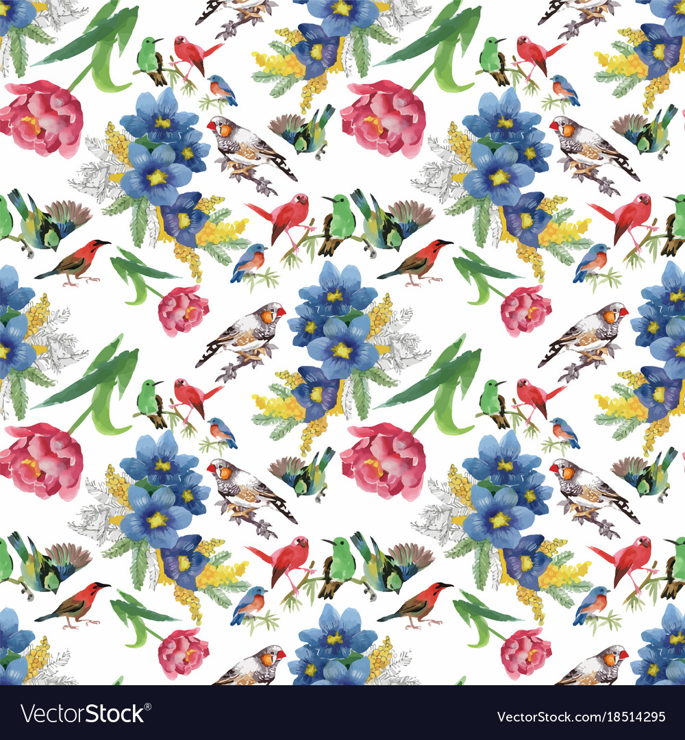 Watercolor hand drawn seamless pattern Royalty Free Vector