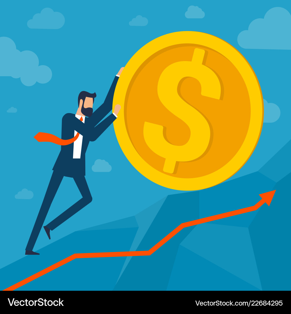 Young man doing business Royalty Free Vector Image