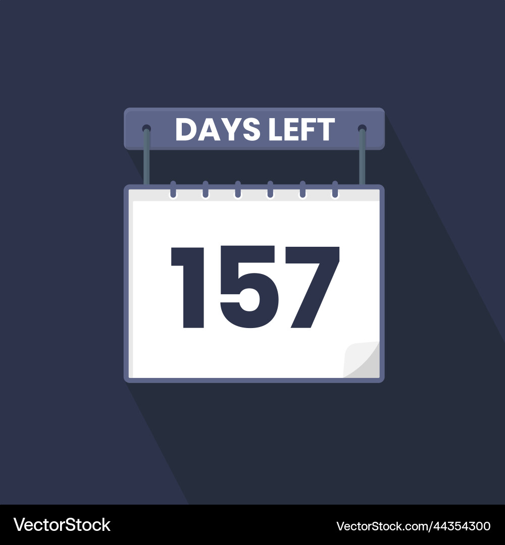 157 days left countdown for sales promotion Vector Image