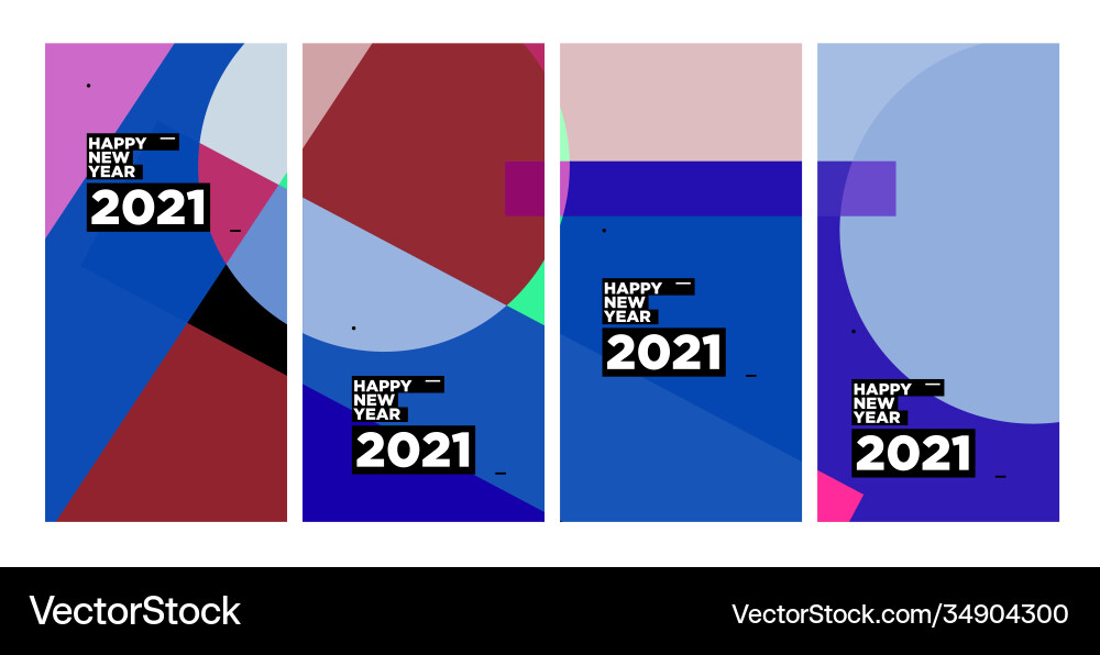 Colorful abstract background set for new year Vector Image