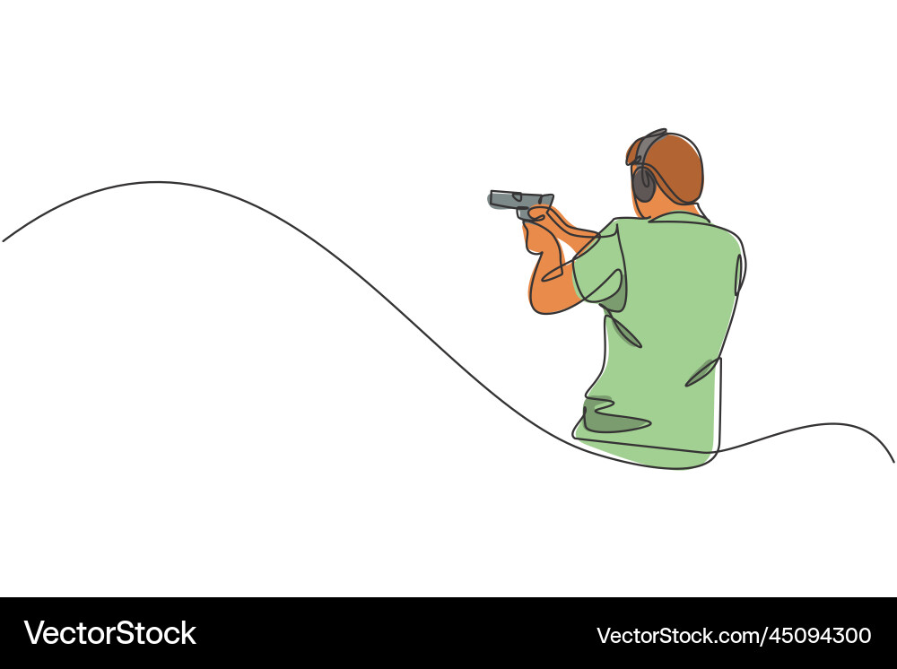 One continuous line drawing of young man Vector Image