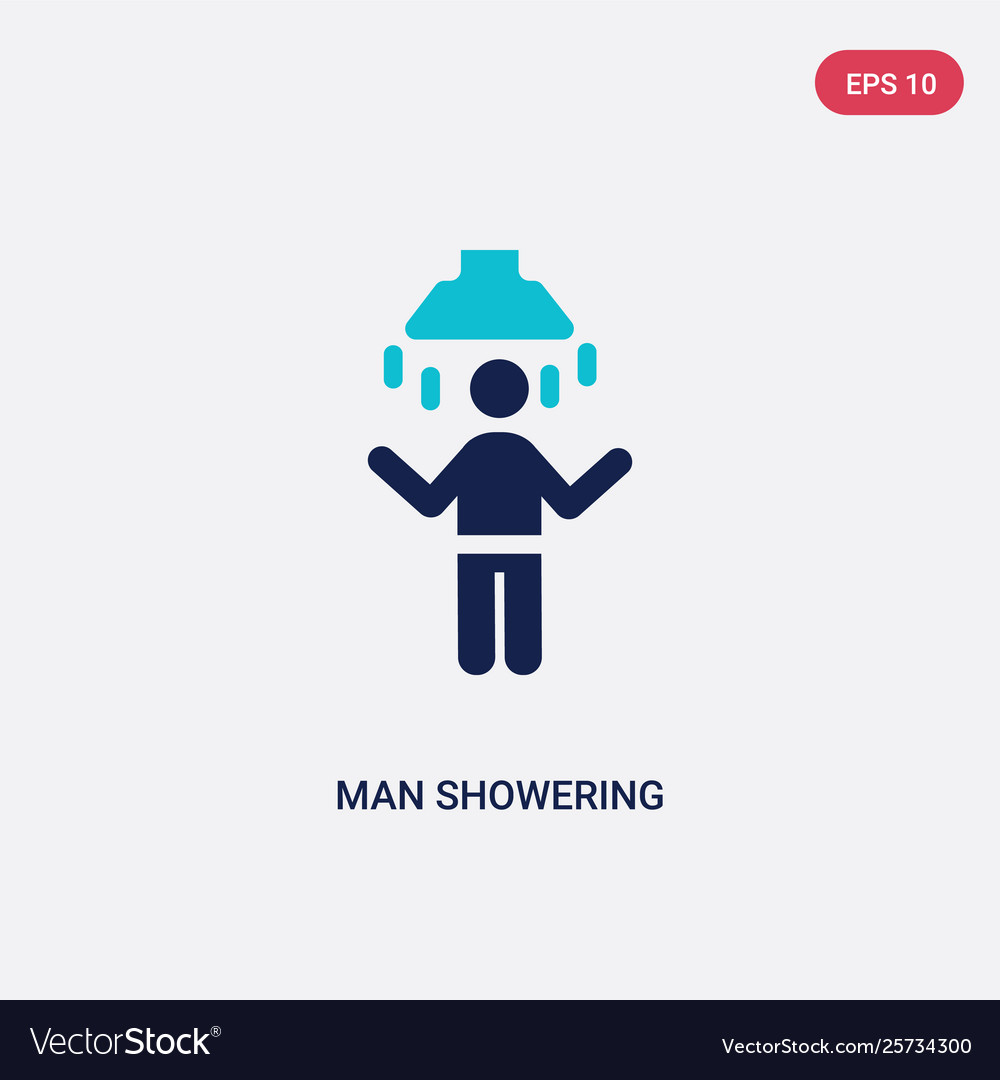 Two Color Man Showering Icon From Behavior Vector Image