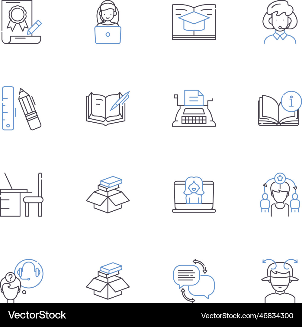 Wisdom increase line icons collection Royalty Free Vector