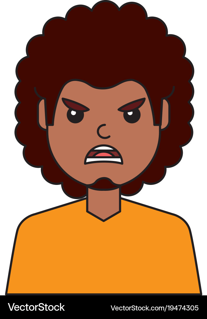 Angry young man avatar character Royalty Free Vector Image