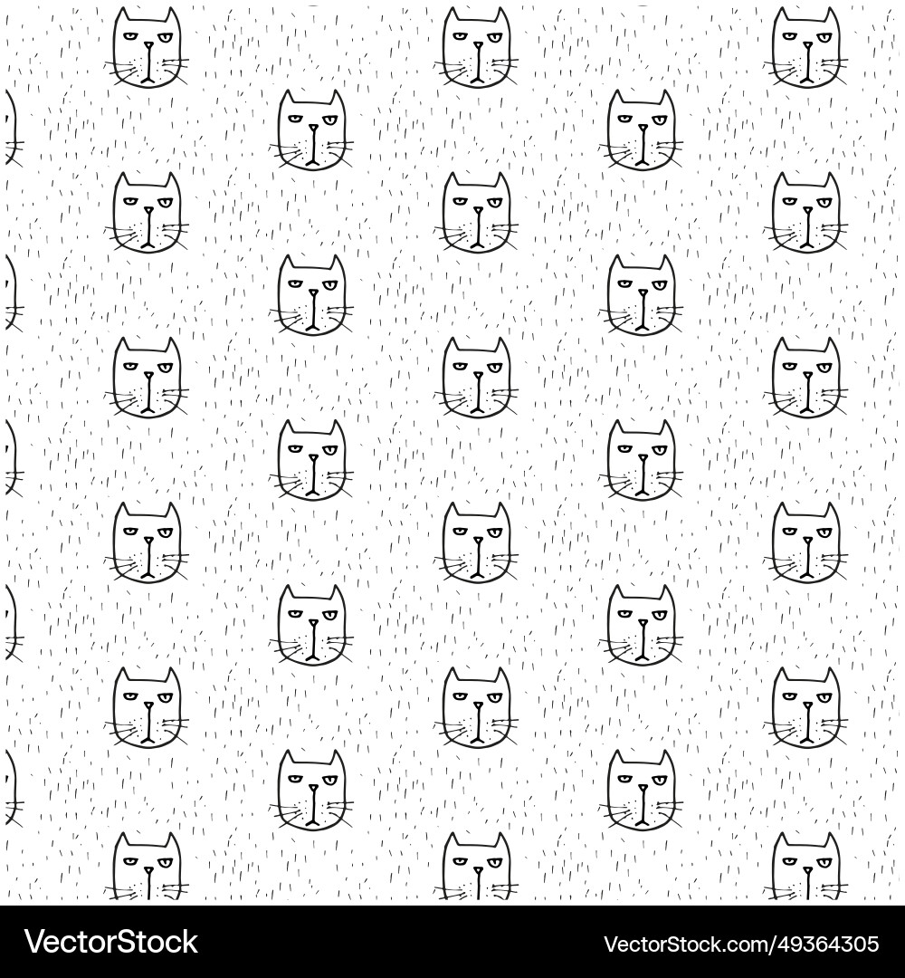 Cat seamless pattern Royalty Free Vector Image