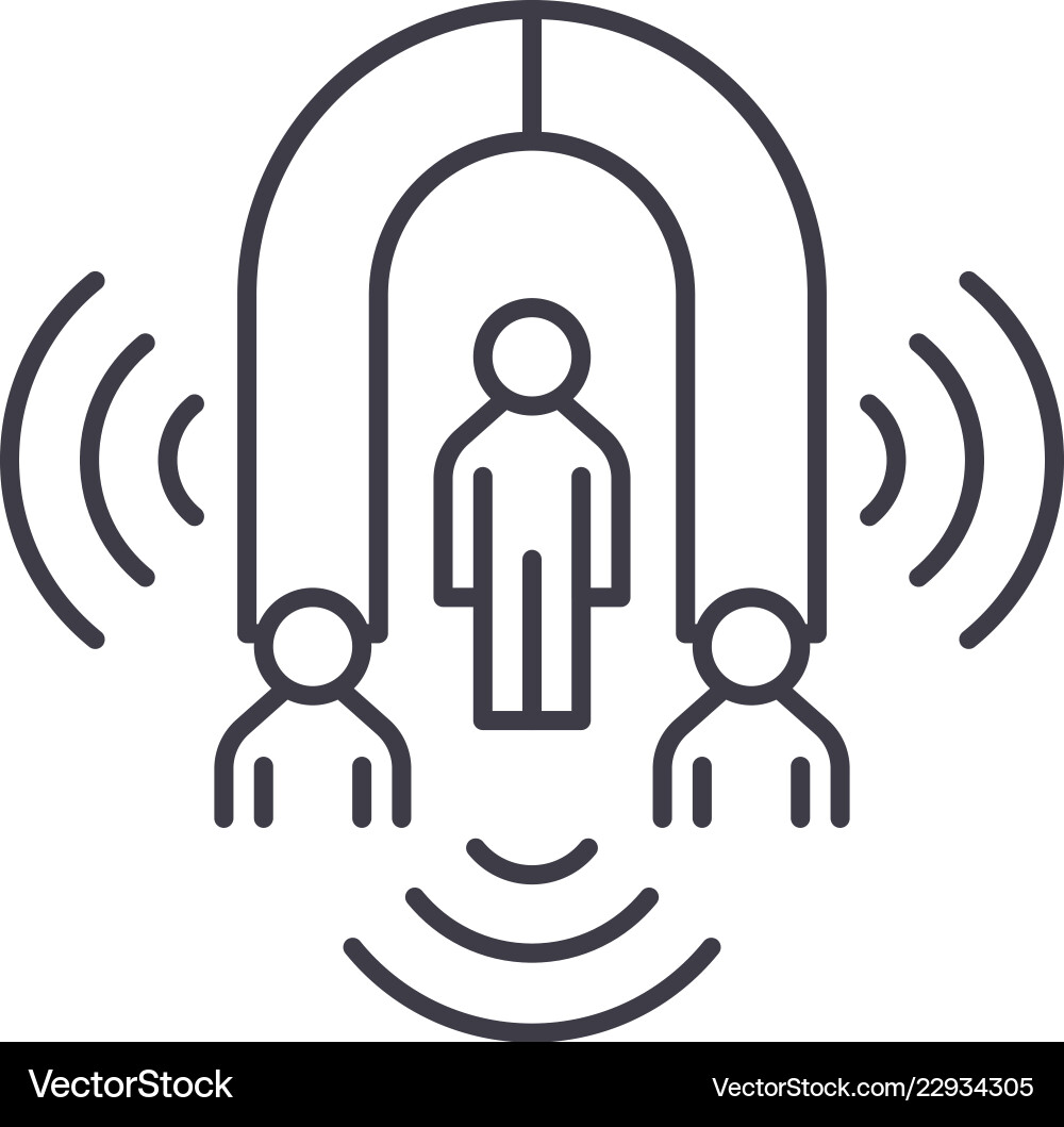 Customer marketing line icon concept Royalty Free Vector