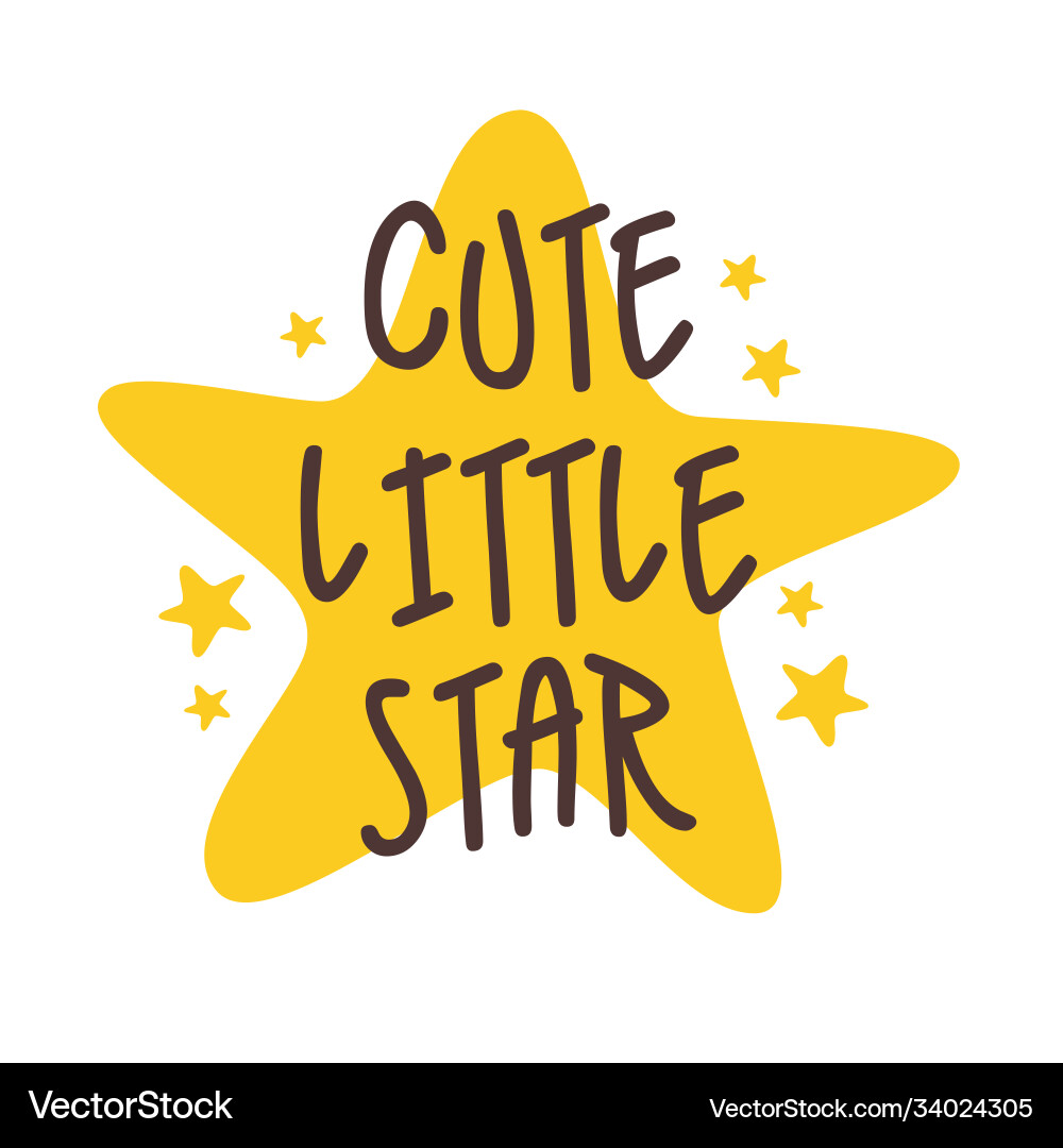 Cute little star typography for print on tee Vector Image