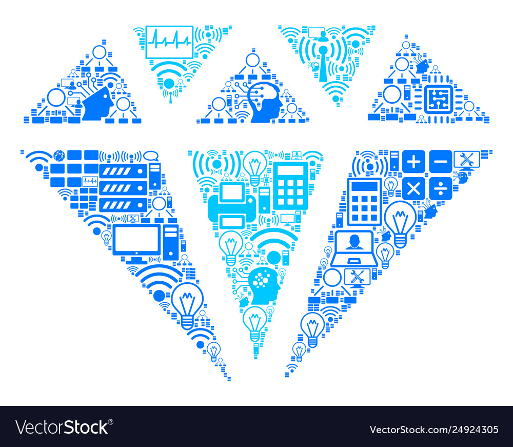 Diamond mosaic icon for bigdata and computing Vector Image