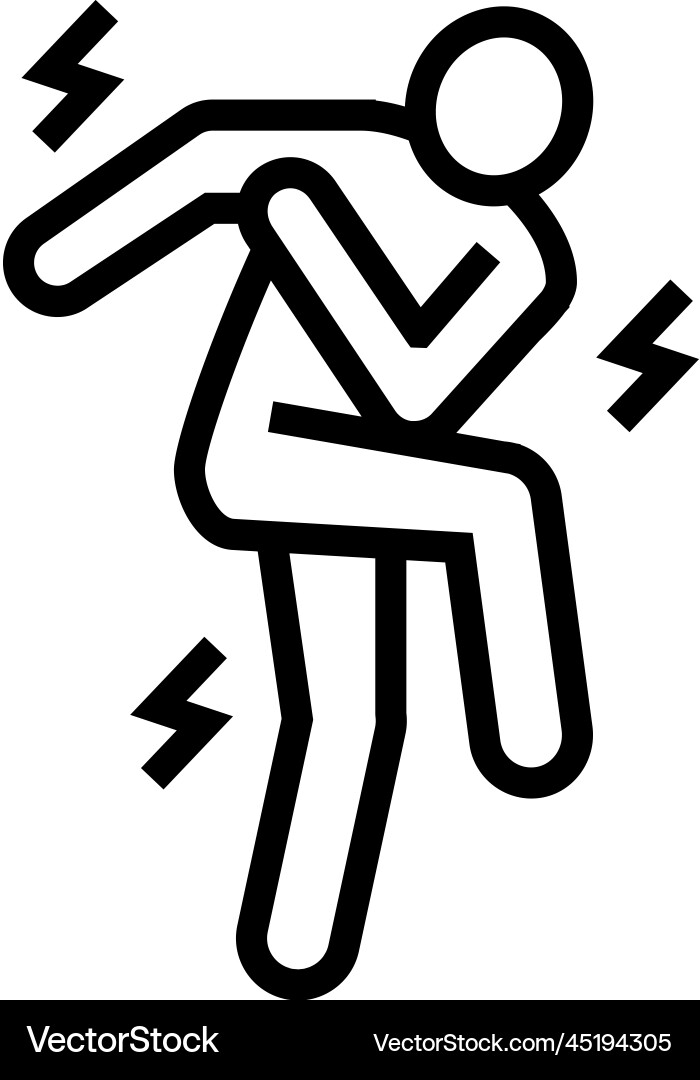 Energy people silhouette line icon Royalty Free Vector Image