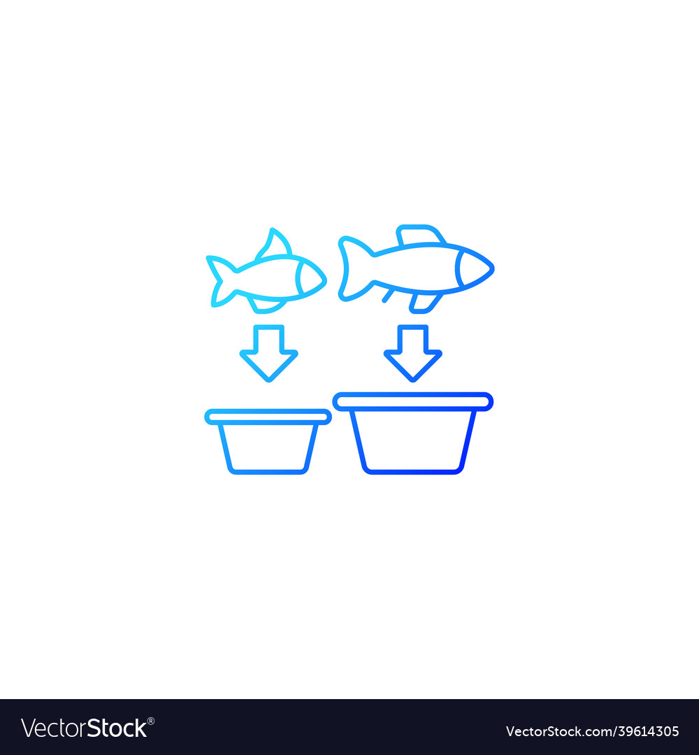 Fish sorting gradient linear icon Royalty Free Vector Image