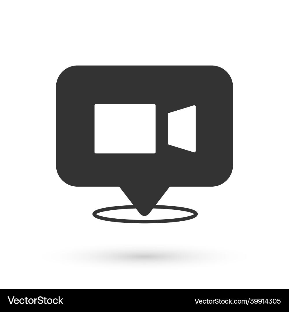 Grey video chat conference icon isolated on white Vector Image