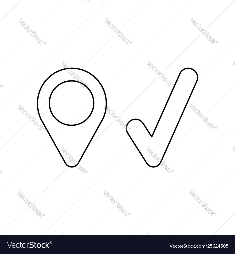Icon concept map pointer and check mark Royalty Free Vector
