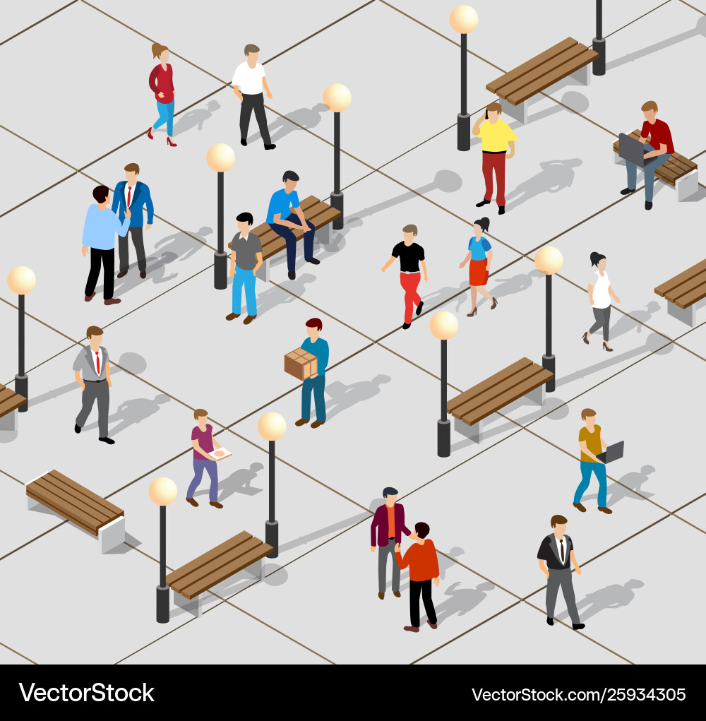 Isometric people lifestyle Royalty Free Vector Image