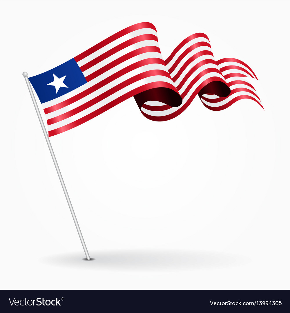 Liberian pin wavy flag Royalty Free Vector Image Liberian pin wavy flag Royalty Free Vector Image