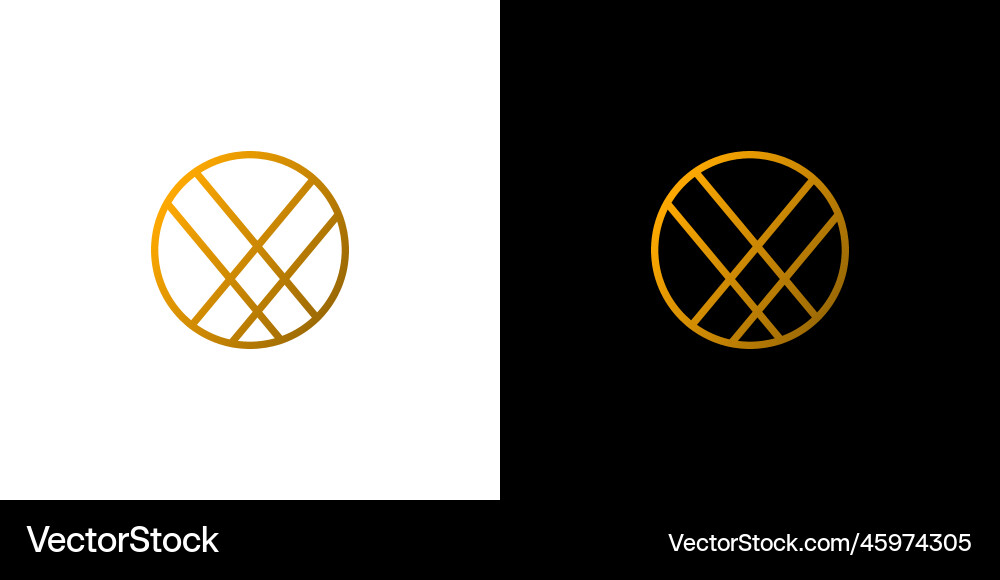 Modern and minimalist round x logo design Vector Image