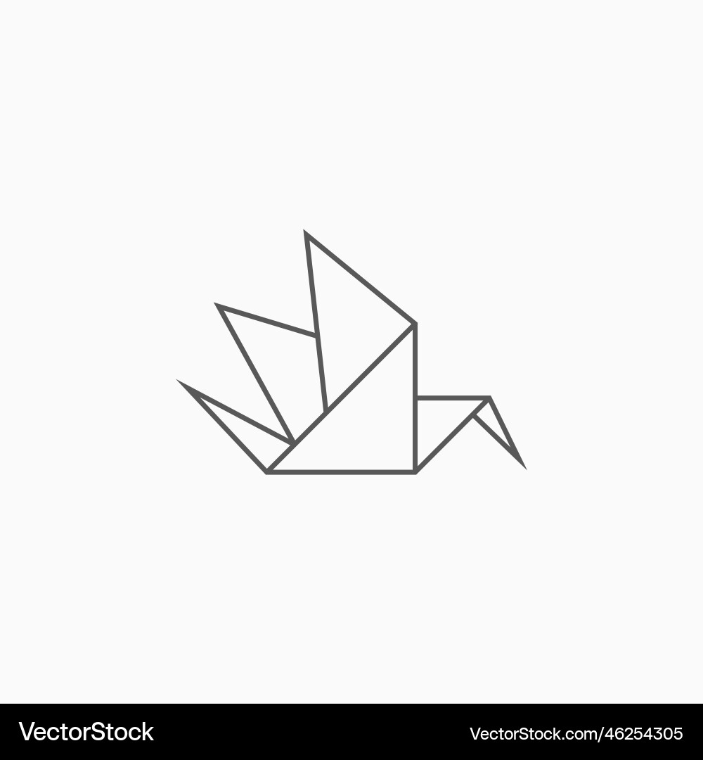 Origami paper bird icon Royalty Free Vector Image