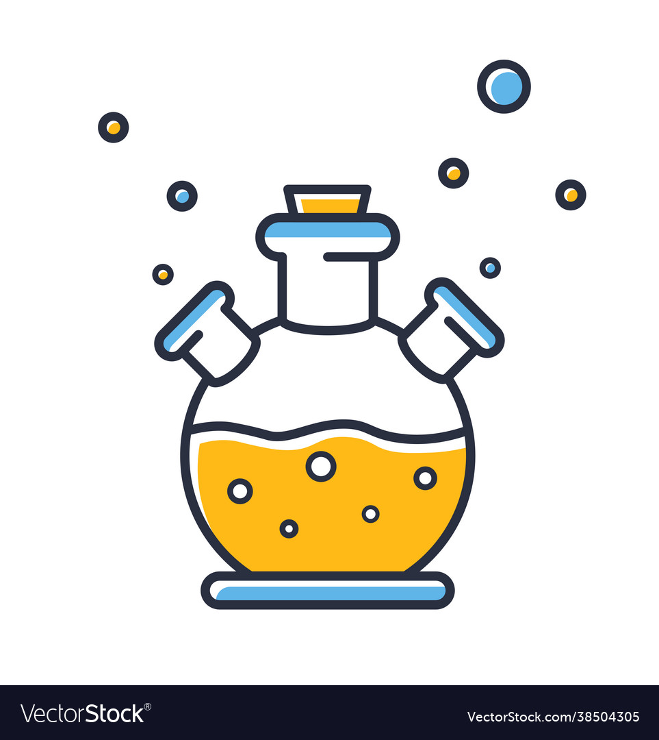 Round-bottomed flask icon Royalty Free Vector Image