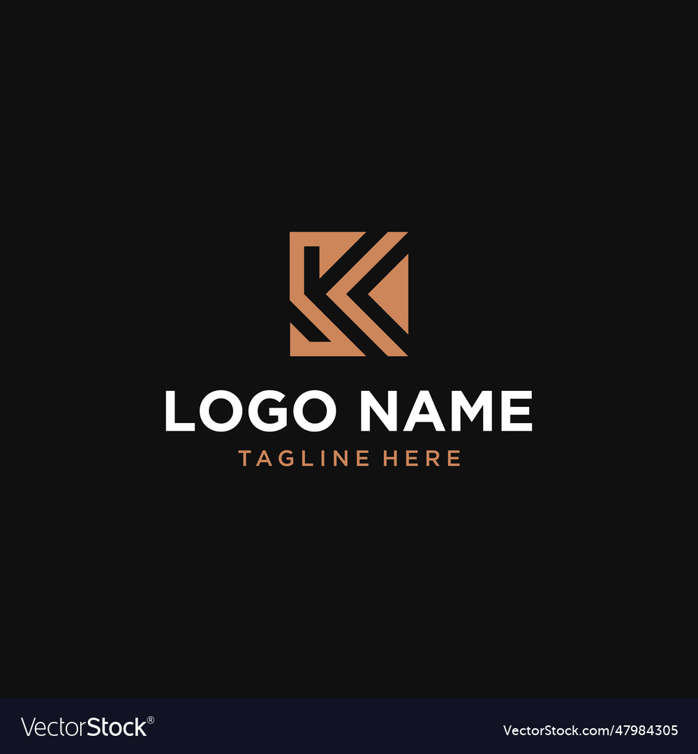 S k monogram logo design template Royalty Free Vector Image