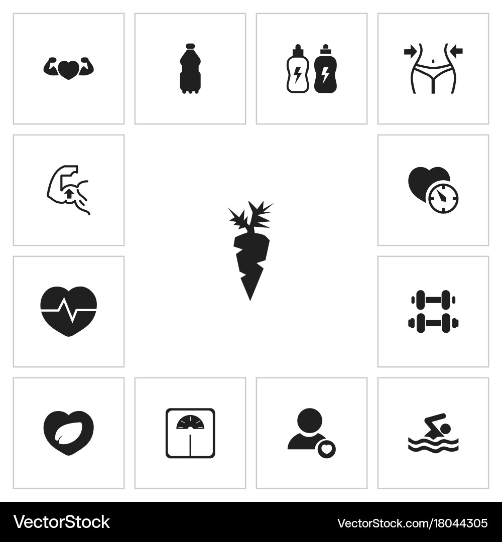 Set of 13 editable training icons includes Vector Image