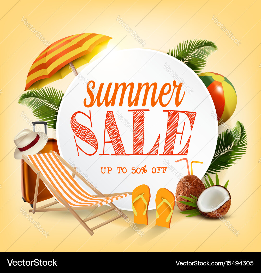 Summer sale template banner Royalty Free Vector Image
