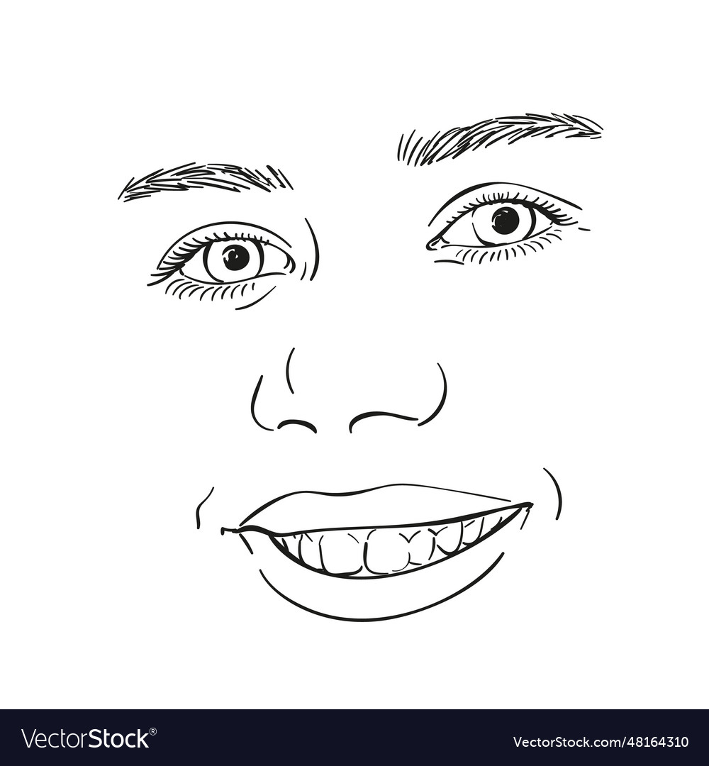 Beautiful smiling face of teenage girl Royalty Free Vector Beautiful smiling face of teenage girl Royalty Free Vector