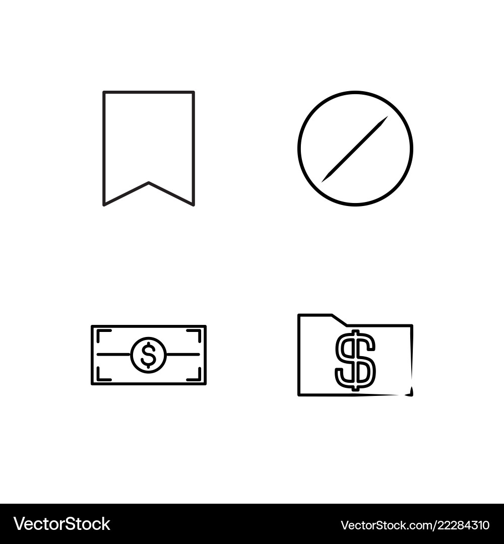 Business simple outlined icons set Royalty Free Vector Image