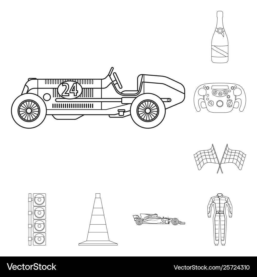 Car and rally sign set Royalty Free Vector Image