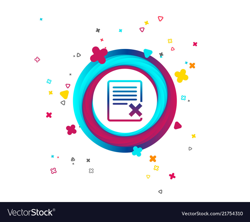 Delete file sign icon remove document symbol Vector Image