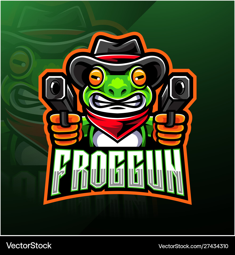 Frog gun esport logo design Royalty Free Vector Image