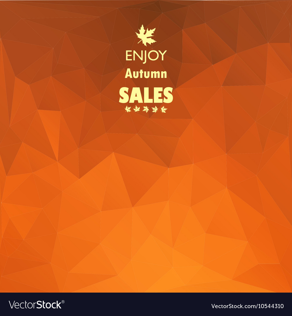 Geometric triangular background card with maple Vector Image