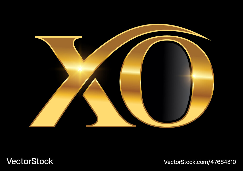 Golden monogram logo letter xo Royalty Free Vector Image