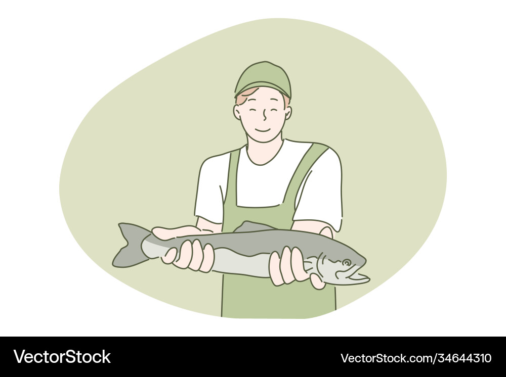 Hobby fishing catch concept Royalty Free Vector Image