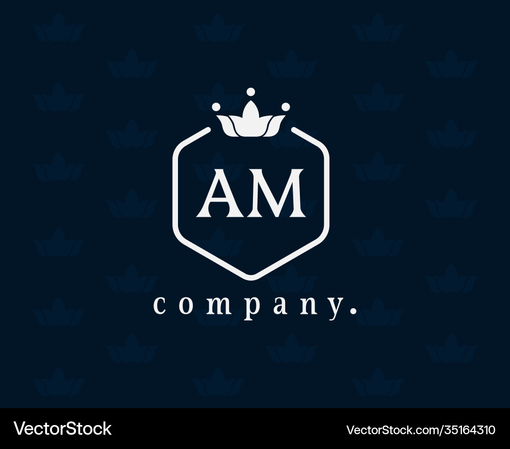 Letter am luxury royal style monogram template Vector Image