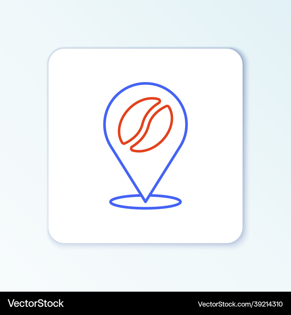 Line location with coffee bean icon isolated Vector Image