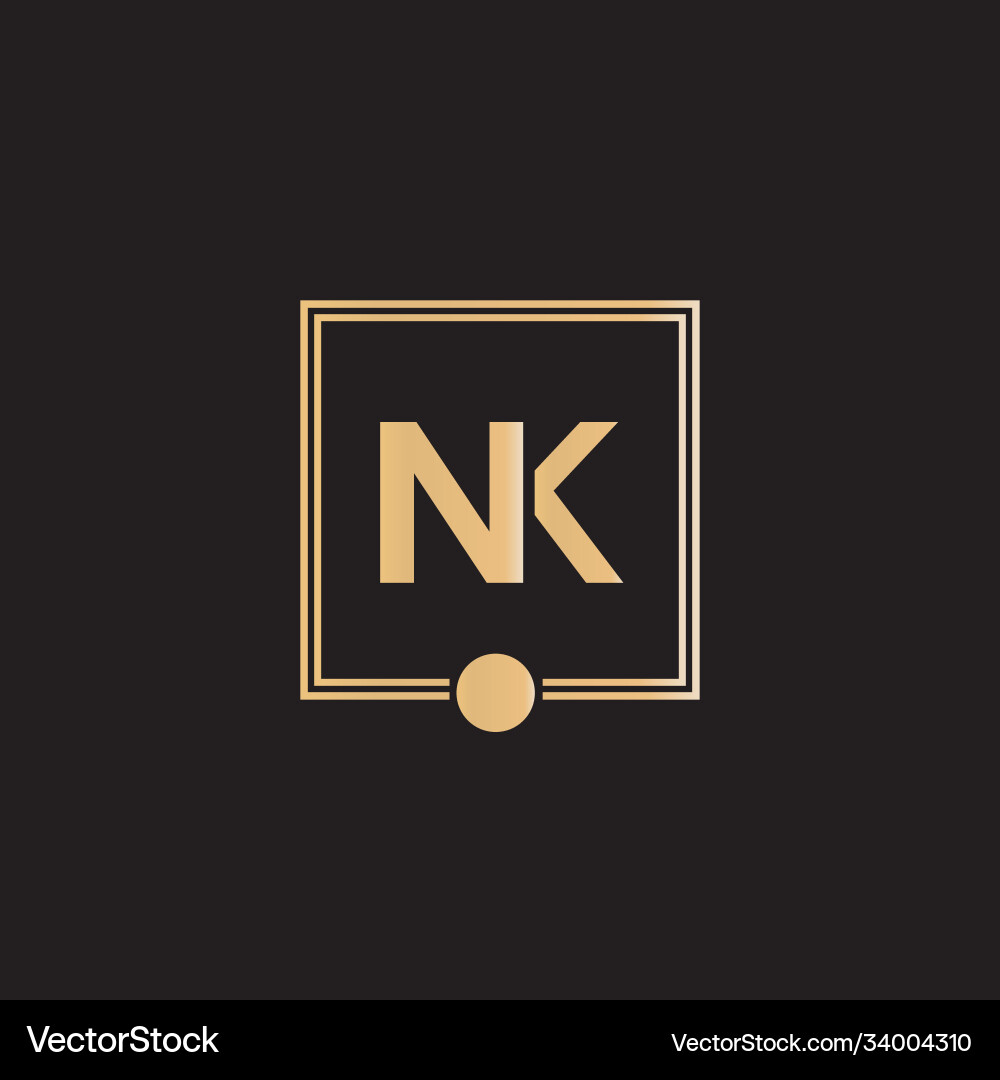 N k letter logo emblem design Royalty Free Vector Image